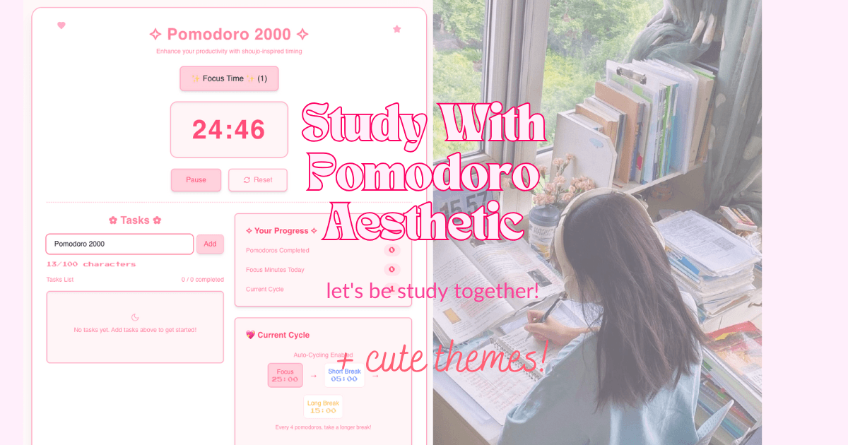Pomodoro Aesthetic | Cute & Retro Study Timer